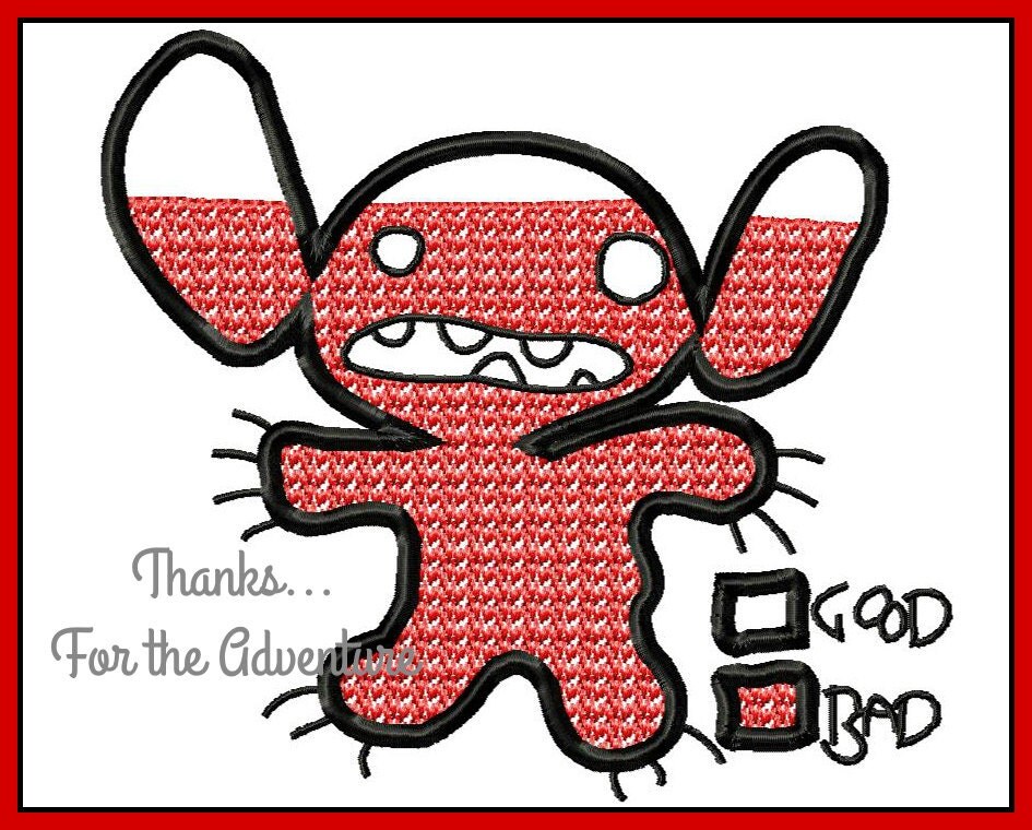 Lilo and Stitch Badness Level Hawaiian Digital Embroidery
