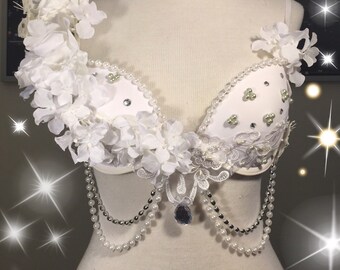 Items similar to Galactic Fairy Rave bra, rave Bustier; Premade 34 B ...
