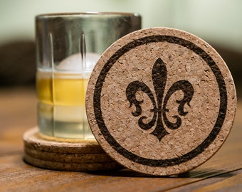 Fleur de lis coaster | Etsy