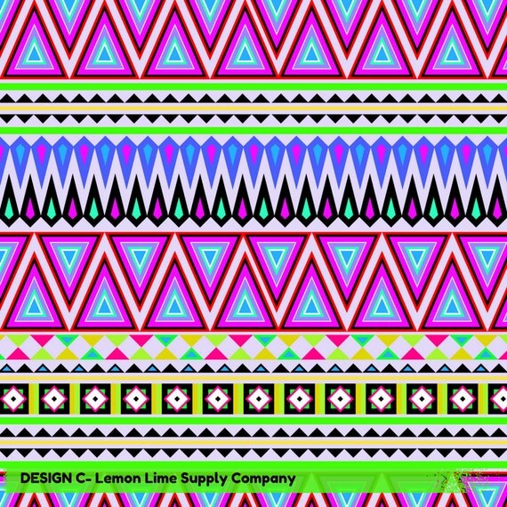 Neon Aztec Pattern Vinyl/Printed Heat Transfer Vinyl/Patterned