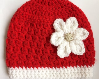 Items similar to Christmas Flower Hat on Etsy