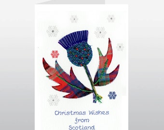 Items similar to Scottish Christmas Cards with Green and Blue Plaid ...
