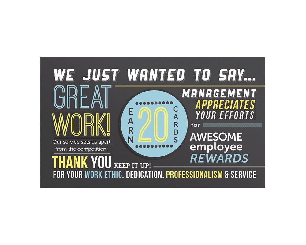PRINTABLE Employee Recognition Business Card