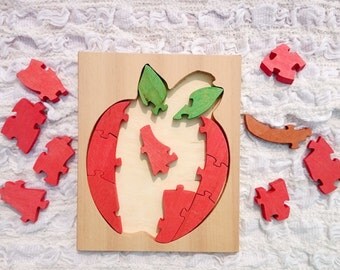 Apple puzzle | Etsy