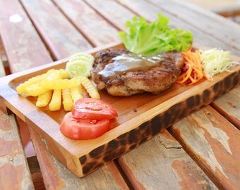 Wood steak plate | Etsy