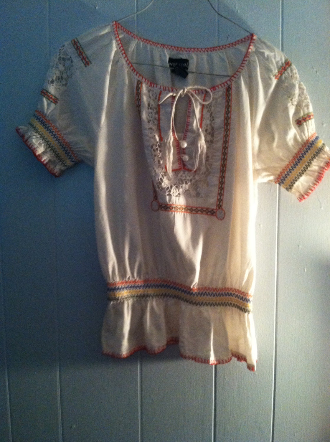 Women's Mexican shirt S traditional style blouse Festival