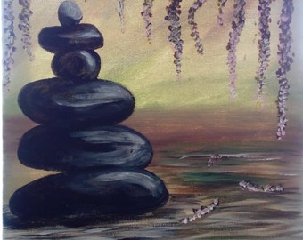 Items similar to Zazen, Meditation, Deep Relaxation, Zen Painting ...