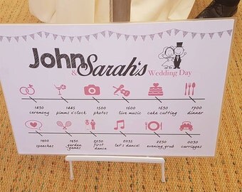 Unique wedding schedule related items | Etsy