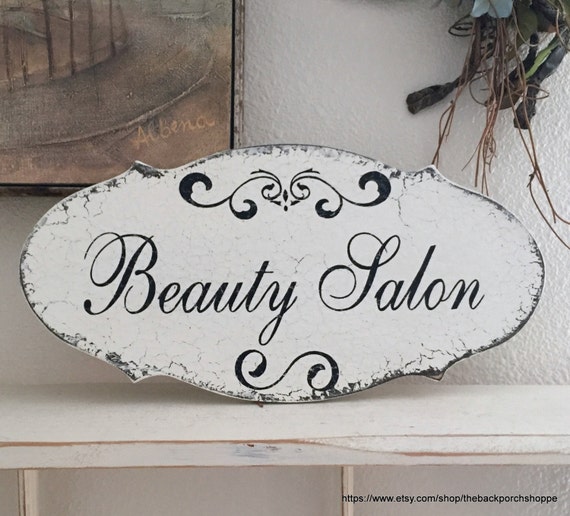 Beauty Salon Shabby Chic Style Signs 14 x 7