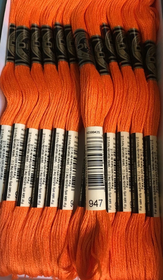 DMC 947 Burnt Orange Embroidery Floss 2 Skeins 6 Strand Thread