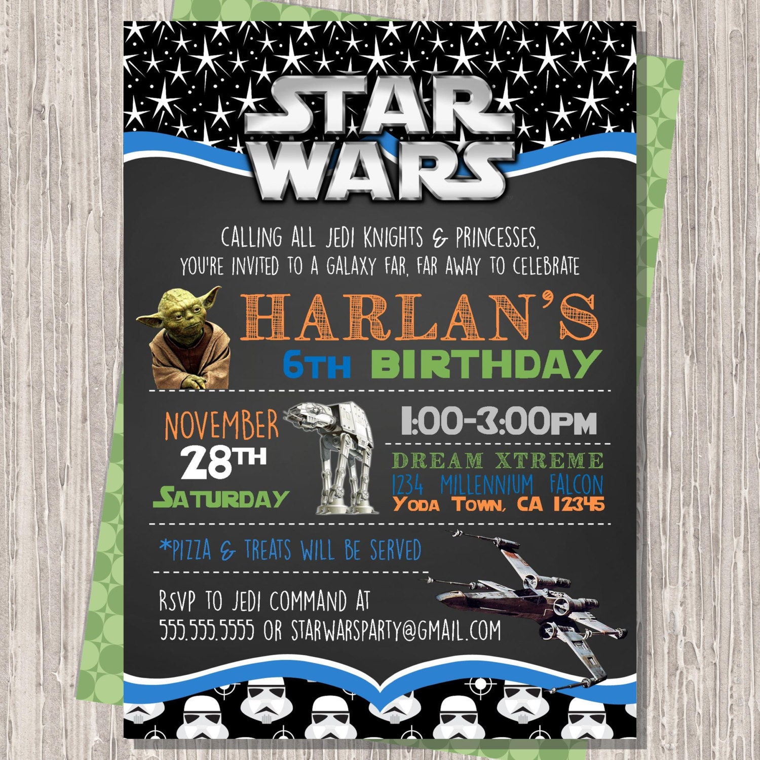 Culturavagabonda Star Wars Custom Birthday Invitations