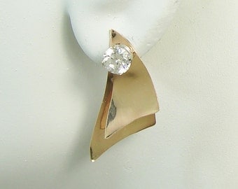 EARRING JACKETS Gold Dangle Hoop Diamond Jackets by earcuffs