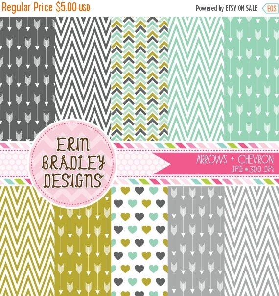 60% OFF SALE Arrows Digital Paper Pack Gold by ErinBradleyDesigns