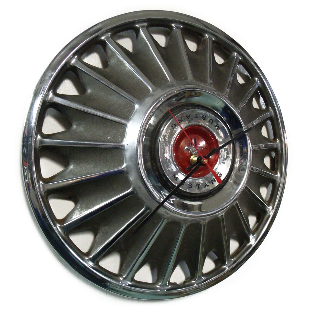 1967 Ford Mustang Hubcap Wall Clock Muscle Car Hub Cap Man