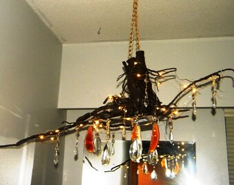 Tree root chandelier mobile driftwood with by BearlyRusticCabin