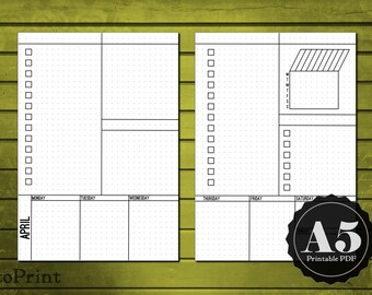5mm Plain Square Grid and Dot Grid Printable Planner by toPrint