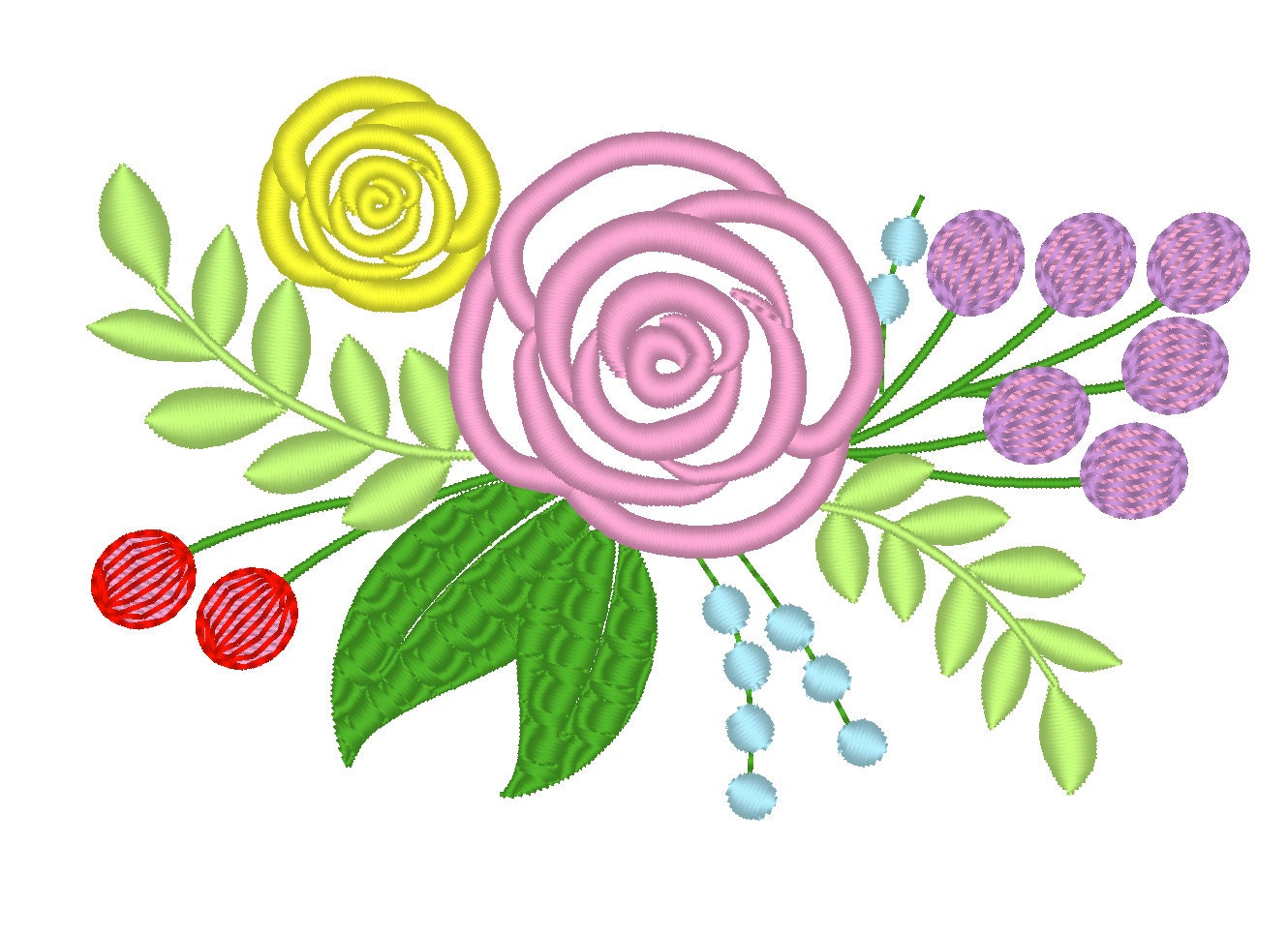 Shabby Chic Flowers Bouquet machine embroidery designs for