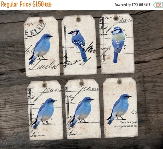 Printable Hang/Gift tags Bird portrait collection by FrenchMelody