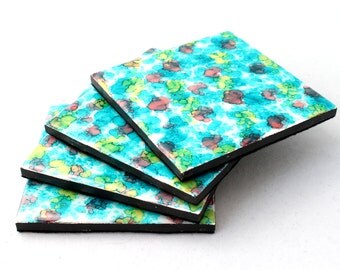 resin tile coasters set of 4 galaxy coasters cosmic by baubleheadz