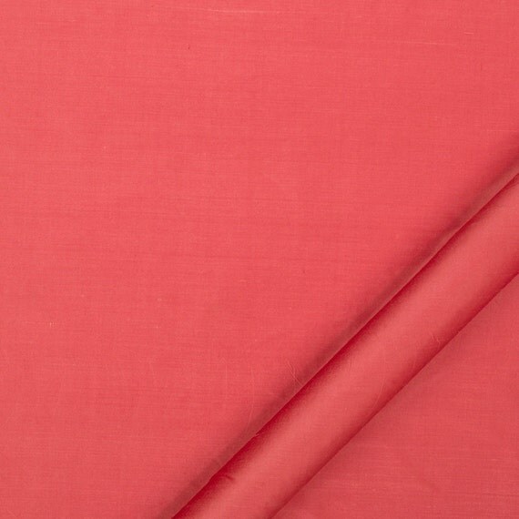 Coral Silk Upholstery Fabric Solid Color Silk Drapery