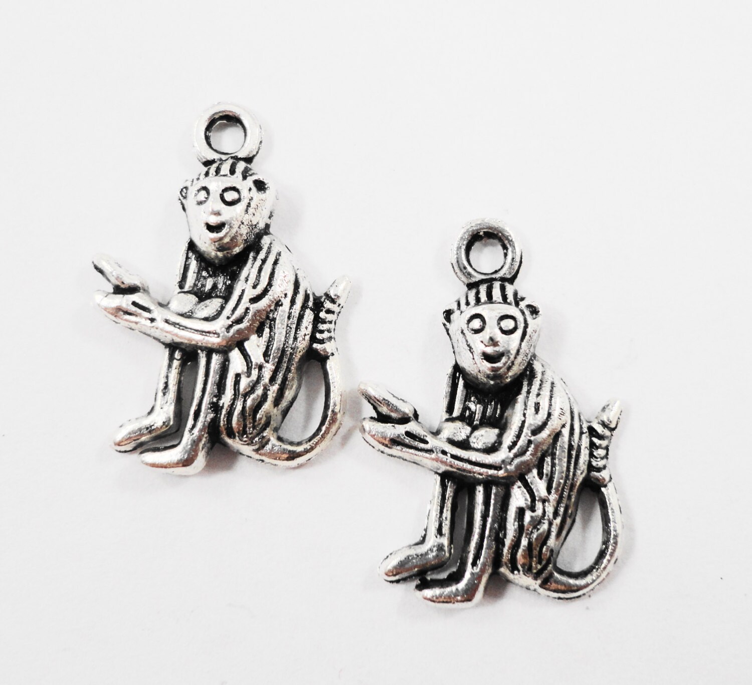 Silver Monkey Charms 20x14mm Antique Silver Monkey Pendants