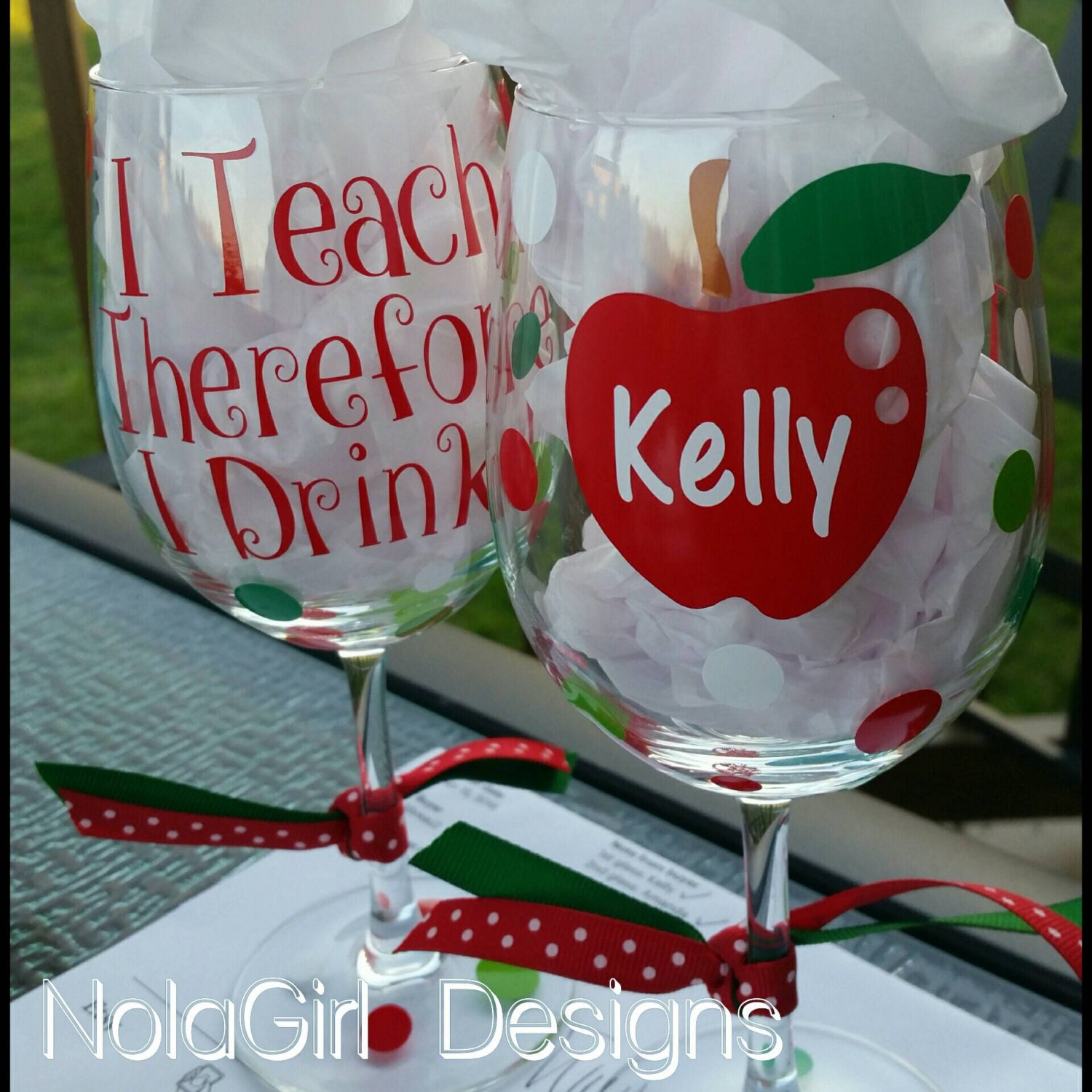 Teacher Wine Glass I Teach Therefore I Drink By Nolagirldesign