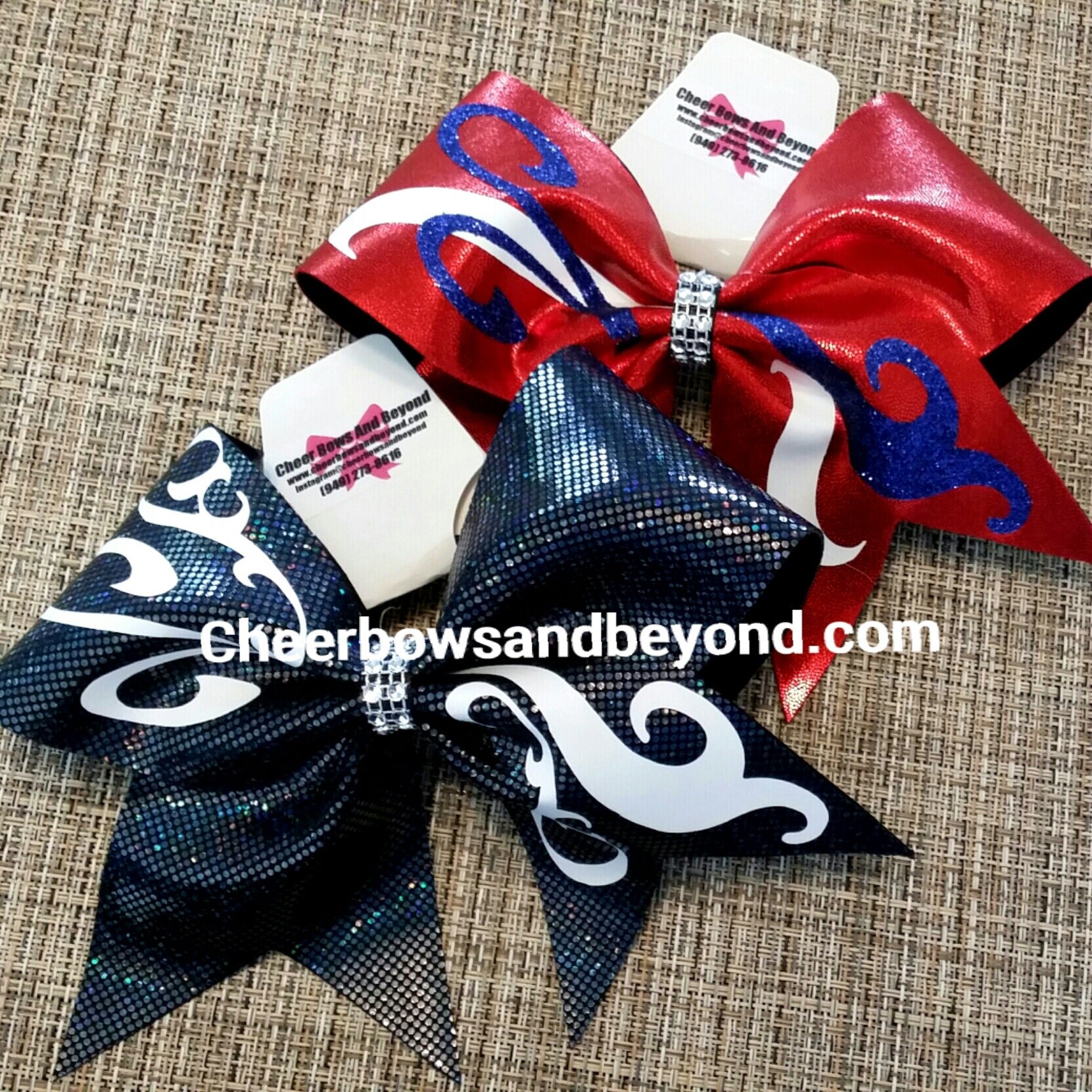 Custom made Cheer Bows Hair clips headbands by Cheerbowsandbeyond1