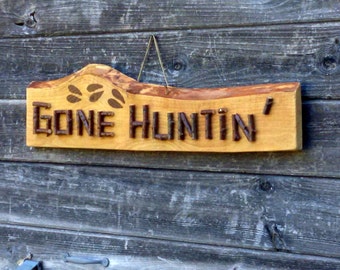 Gone hunting sign | Etsy
