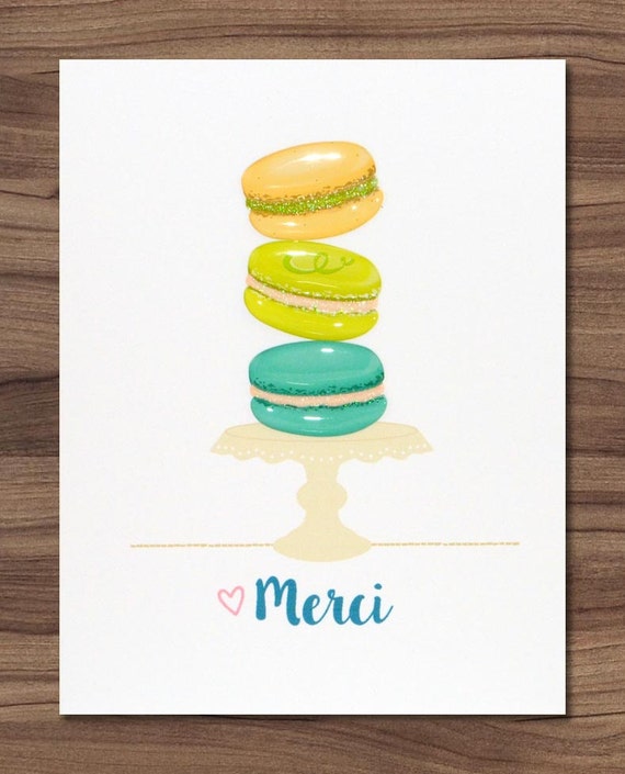 Merci Macaron Thank You card by KardiologyCards on Etsy