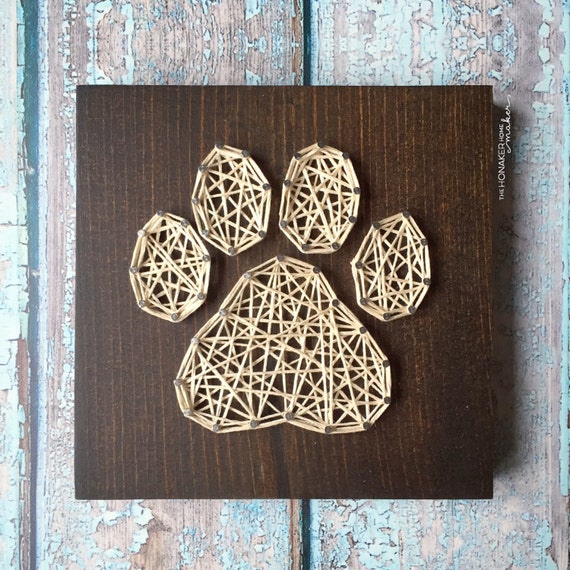 MADE TO ORDER String Art Small Paw Print Sign