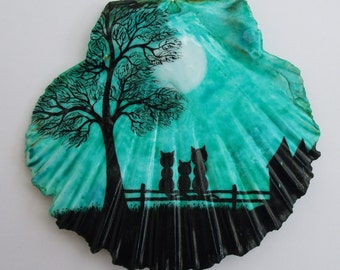 Cats Art Painted Shells Stones Paintings Wedding by ClaudinesArt