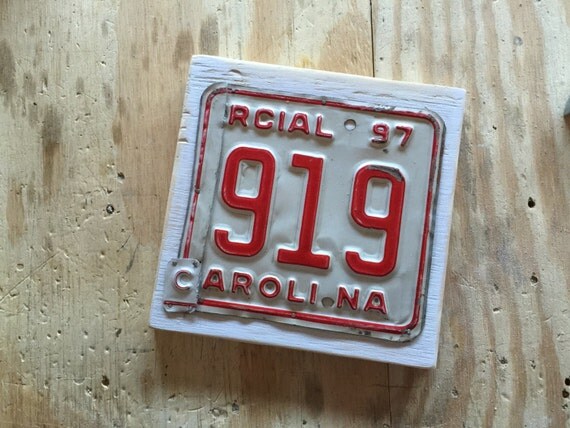 919 Area Code Sign North Carolina NC Raleigh license plates