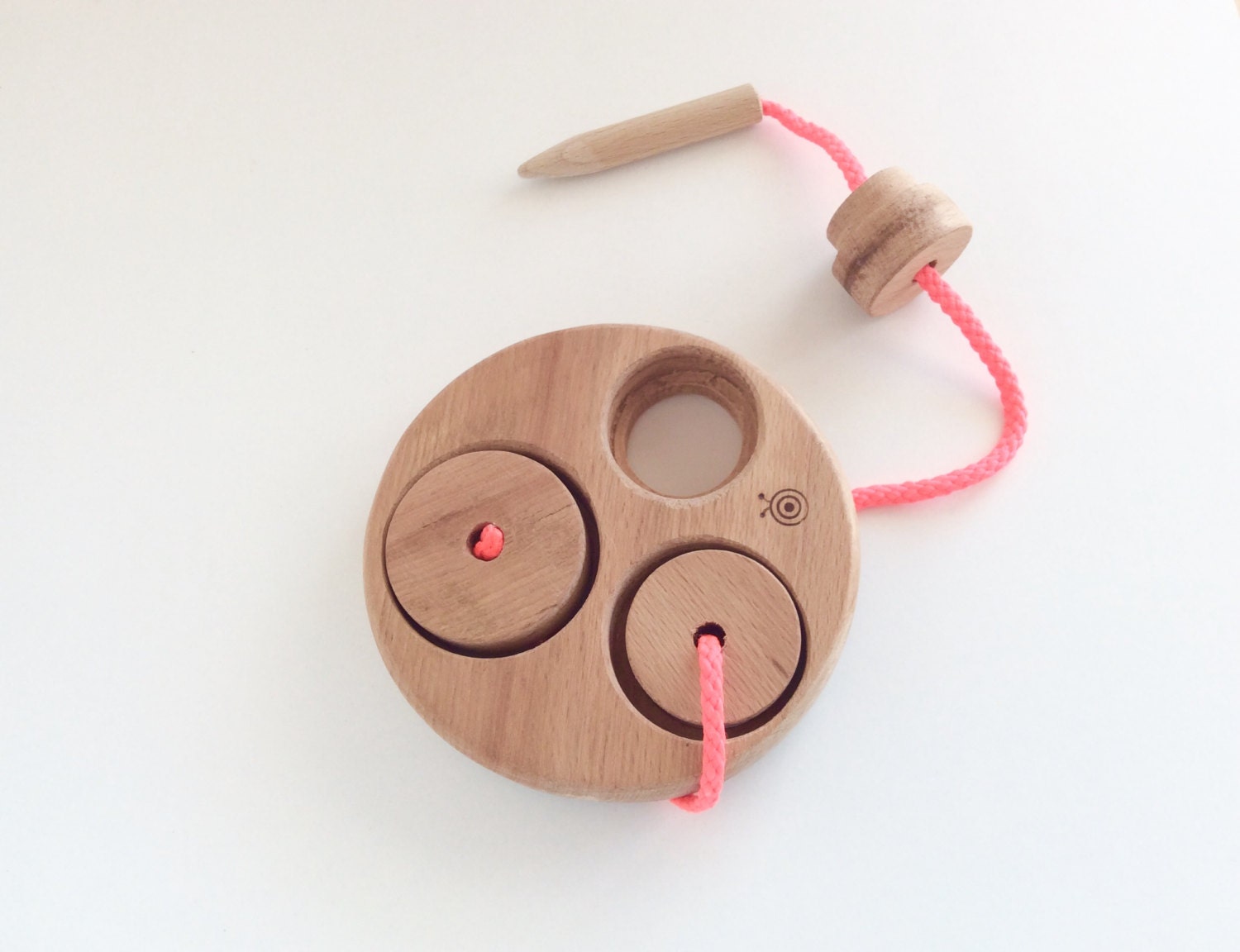 Wooden Lacing Toy Handmade Educational Toy Montessori