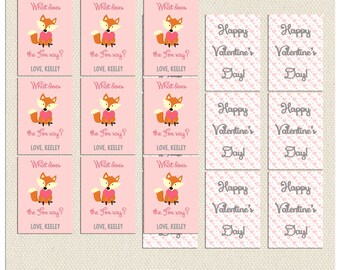 Fox valentine card | Etsy