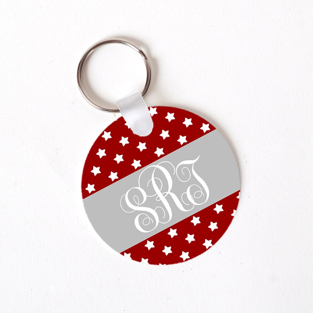 Custom Key Tag Monogram Key RIng Personalized Key Ring