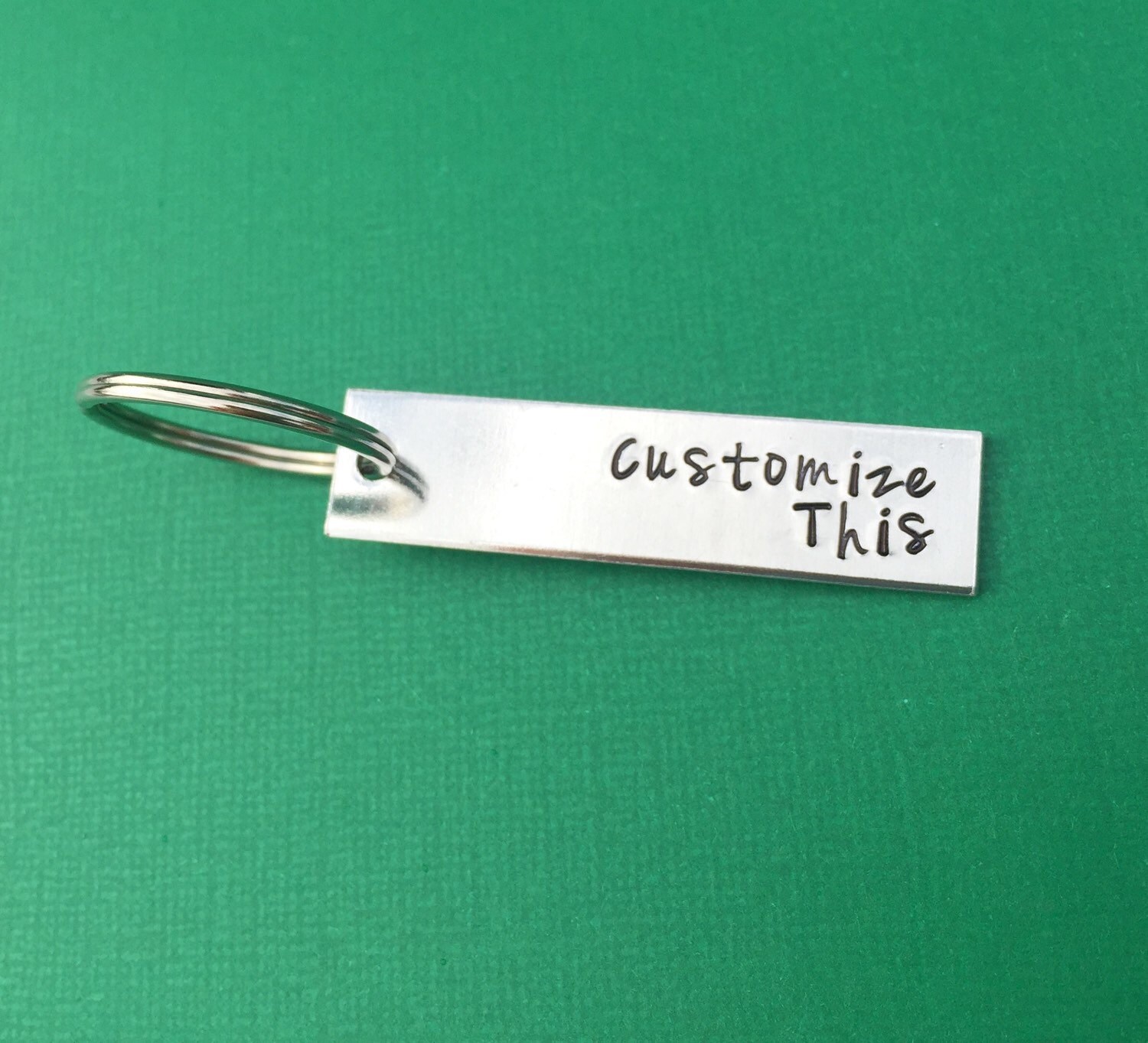 Custom Hand Stamped Keychain Personalized by StampedExpressionsCo