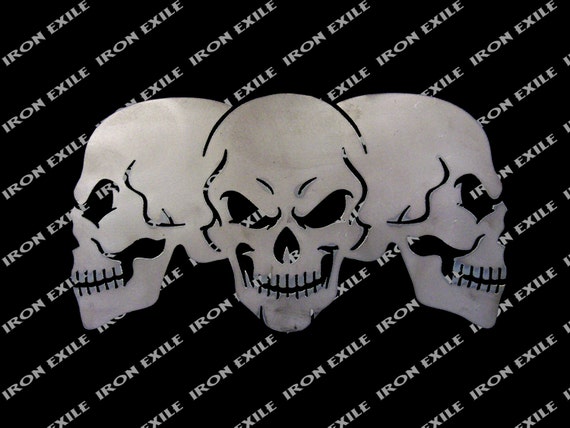 Skull Trio Three Skulls Metal Sign Garage Mancave Wall Art