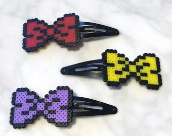 Poop Emoji Barrettes Mini Perler Beads Mini Hama Beads by Kewlery