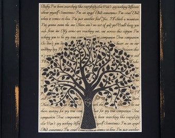 Song lyric art | Etsy