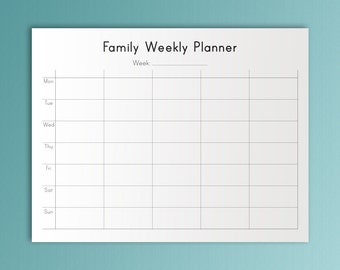 Printable Custom Family Weekly Schedule // Printable Planner