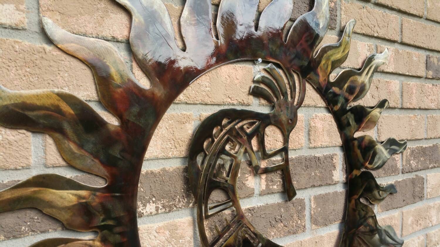 Kokopelli Fertility Wall Hanging, Outdoor Metal Art, Southwestern Decor ...