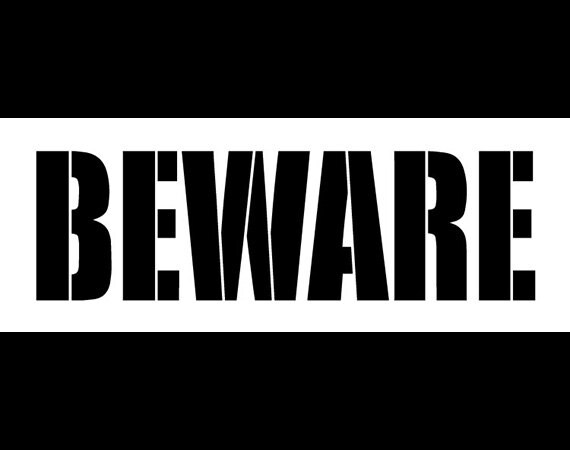 Beware Simple Chunky Word Stencil Select Size by StudioR12