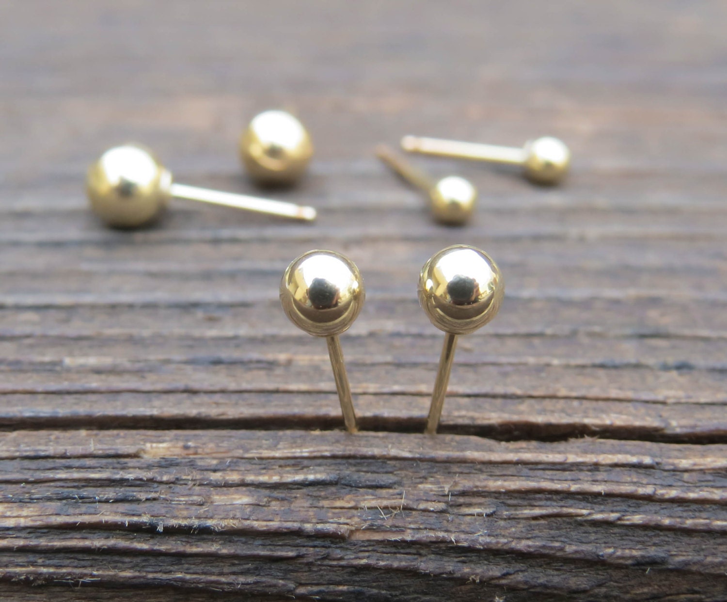 4mm Gold Studs Gold Ball Studs 14k Gold filled Simple Round