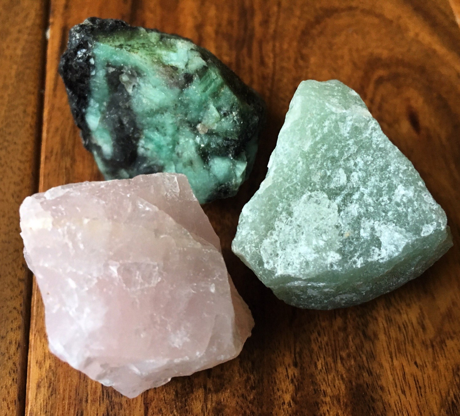 Raw Crystal Heart Chakra Stone Set Healing Crystals and