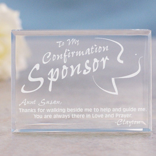 Confirmation Sponsor Engraved Keepsake Confirmation Sponsor