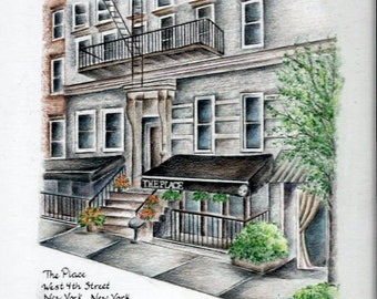 Townhouse drawing | Etsy