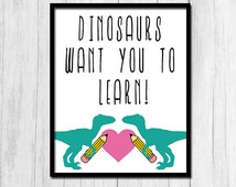 Unique dinosaur art print related items | Etsy
