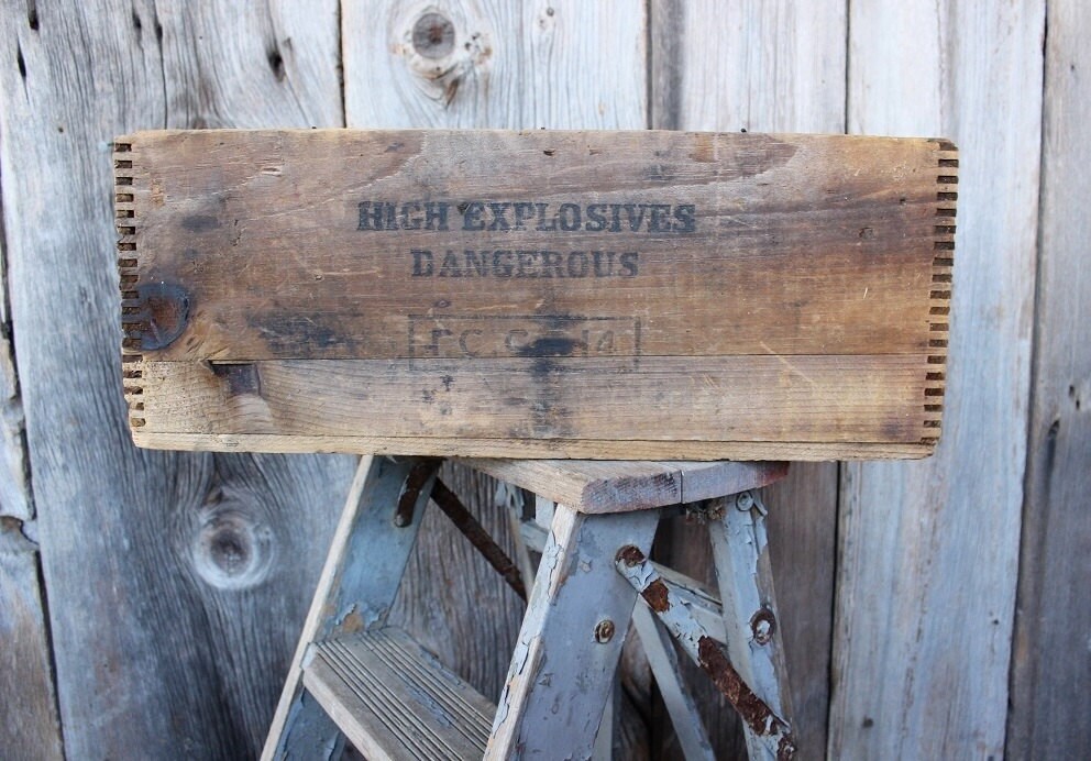 Vintage Explosives Wood Crate, Dupont Explosives – Haute Juice