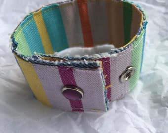 Kid's cuff bracelet Fabric cuff bracelet Denim cuff
