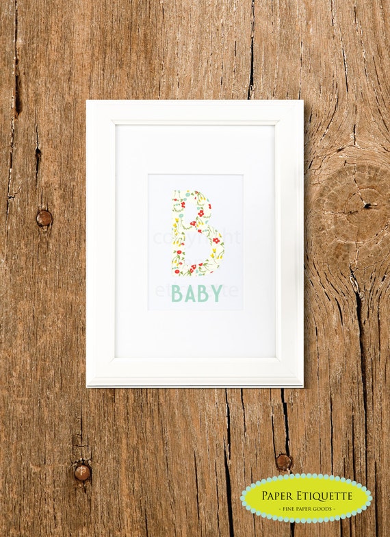 Items similar to Nursery & Baby Name prints,Baby Letter Wall Art,Baby ...